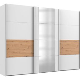 wimex Schwebet&uuml;renschrank &raquo;Barmbek Schlafzimmerschrank Garderobenschrank&laquo; Kleiderschrank mit 2 Stoffboxen und 2 zus&auml;tzlichen B&ouml;den, Spiegelt&uuml;r wei&szlig; 