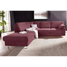 Sit & More sit&more Ecksofa &raquo;Belfort L-Form&laquo; wahlweise mit Vorziehsitz und Bettkasten rot Flachgewebe (100% Polyester);Luxus-Microfaser ALTARA NUBUCK (100% 