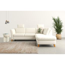 Home Affaire Ecksofa &raquo;Trelleborg L-Form&laquo; Federkern-Polsterung, wahlweise mit Schlaffunktion und Stauraum beige 100% Polyester B/H/T: 252cm x 86cm x 