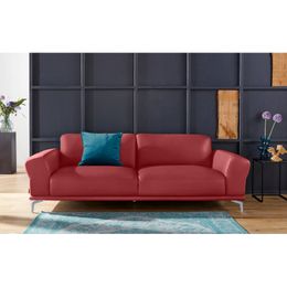 W.Schillig 2,5-Sitzer &raquo;montanaa&laquo; mit Metallf&uuml;&szlig;en in Silber matt, Breite 232 cm rot B/H/T: 232cm x 78cm x 94cm, Longlife Xtra-Leder Z59