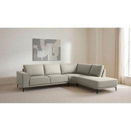 OTTO home Ecksofa &raquo;Casina&laquo; mit abgerundeter Ottomane, in einem weichen Chenille-Stoff grau 100% Polyester B/H/T: 287cm x 85cm x 239cm, Webstoff, 