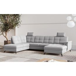 Sit & More sit&more Wohnlandschaft &raquo;Zora&laquo; wahlweise mit Schlaffunktion und Bettkasten grau 95% Polyester 5% Polyamid B/H/T: 319cm x 92cm x 212cm, Flachgewebe 