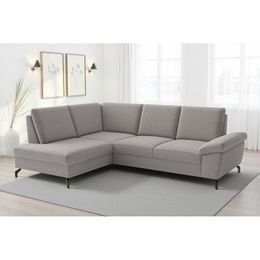 Sit & More sit&more Ecksofa &raquo;Chelsea L-Form, B: 264 cm, mit Armteil-& Sitztiefenverstellung&laquo; optional Schlaffunktion und Bettkasten grau 100% Polyester B/H/T: 