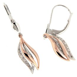 Firetti Damen Paar Ohrh&auml;nger &raquo;Schmuck Geschenk Gold 333 Ohrschmuck Patentbrisur Glitzer&laquo; mit Brillant - Verschnittfassung rosa 0,02, 0,02 P2 = 