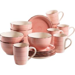 OTTO home Kaffeeservice &raquo;Geschirr-Set, Service Bell Tempo&laquo; mit Spiraldekor, 18 Teile, f&uuml;r 6 Personen orange Keramik 18