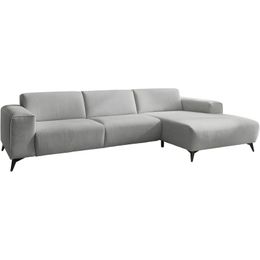 Die PlanBar Ecksofa &raquo;MP-IN24031&laquo; SoftSitz-Kaltschaumpolsterung, wahlweise mit motorischer Vorziehbank grau 100% Polyester B/H/T: 298cm x 75cm x 174cm,