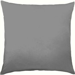 Kaeppel Kissenbezug &raquo;Uni Mako-Satin, 100% Baumwolle&laquo; Kissenh&uuml;lle in vielen sch&ouml;nen Farbt&ouml;nen mit Rei&szlig;verschluss grau Baumwolle, Obermaterial: 100% Baumwolle B