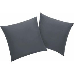 Bruno Banani Dekokissen &raquo;Lagan&laquo; 2-er Set, einfarbig, Kissenh&uuml;llen ohne F&uuml;llung, 40 x 40 cm grau Polyester B/L: 40cm x 40cm, 2 Stk.