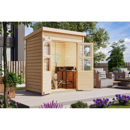 Konifera Gartenhaus &raquo;Akamaru 2&laquo; braun Massivholz ohne Fu&szlig;boden, ohne Dacheindeckung