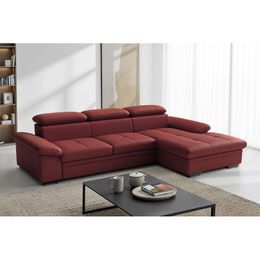 Sit & More sit&more Ecksofa &raquo;Viola, Leder, L-Form, B: 260 cm, mit Armteil- und Kopfteilvertsellung&laquo; optional mit Schlaffunktion braun B/H/T: 260cm x 73cm x 174cm