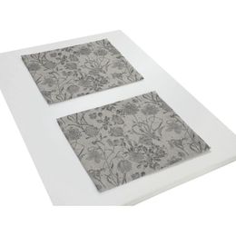 Adam Platzset &raquo;Flower Cuv&eacute;e Light&laquo; schwarz Obermaterial: 100% Baumwolle B/L: 30cm x 40cm, 2 Stk., Bio-Baumwolle, eckig