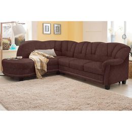 Home Affaire Ecksofa &raquo;Camelita, Landhaus Sofa, 2 Varianten: Recamiere- oder Ottomane, L-Form&laquo; wahlweise mit Bettfunktion braun MELROSE /Struktur (100%