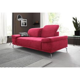 OTTO home 2-Sitzer &raquo;Caluna&laquo; mit Sitztiefen- und Kopfteilverstellung rot Luxus-Microfaser Vintageoptik (100% Polyester);Flachgewebe (100% Polyester);