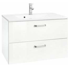 Welltime Waschbeckenunterschrank &raquo;Ravenna&laquo; Badm&ouml;bel, Waschtisch inkl. Waschbecken wei&szlig; wei&szlig;, B/H/T: 70cm x 56cm x 47cm