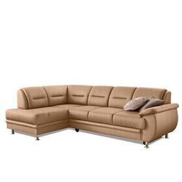 Sit & More sit&more Ecksofa &raquo;Mailand L-Form, B: 250 cm&laquo; optional Schlaffunktion,Ottomane,inkl 5 Jahre Herstellergarantie braun Luxus-Kunstleder;Kunstleder 