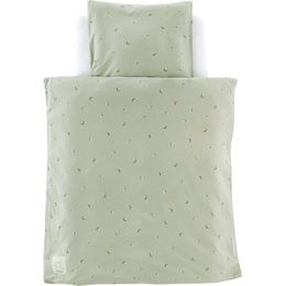 Tr&auml;umeland Babybettw&auml;sche &raquo;Jersey Fiore&laquo; 2 Stk. Blumen allover gr&uuml;n Jersey, Obermaterial: 100% Baumwolle B/L: 80cm x 80cm, 1 Stk., 1 Stk., Jersey, B/L: 40cm x 