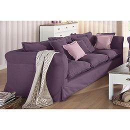 Home Affaire 3-Sitzer &raquo;Luise&laquo; lila Webstoff (50% Baumwolle, 50% Polyester) B/H/T: 228cm x 93cm x 100cm, Webstoff