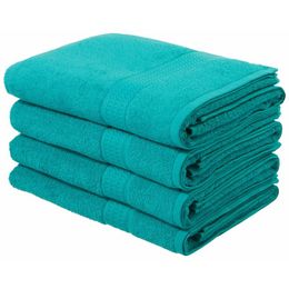 OTTO home Duscht&uuml;cher &raquo;Juna, als Set und Serie erh&auml;ltlich, 4 Duscht&uuml;cher, 70x140cm&laquo; Handtuch Set, 100% Baumwolle, mit Bord&uuml;re, Uni-Farben, weich blau 