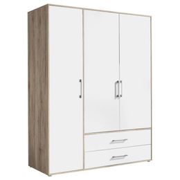 Boxxx Kleiderschrank, Wei&szlig;, Eiche San Remo, Holzwerkstoff, 4 F&auml;cher, 2 Schublade(n) Schubladen, 155x195x60 cm, in verschiedenen Gr&ouml;&szlig;en erh&auml;ltlich, Schlafzimmer, Kleiderschr&auml;nke, Kleiderschr&auml;nke 3-t&uuml;rig