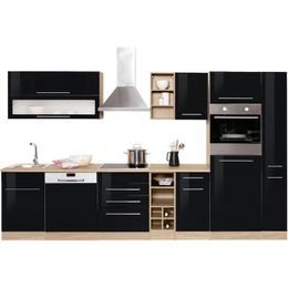 KOCHSTATION K&uuml;chenzeile &raquo;KS-Eton&laquo; ohne E-Ger&auml;te, Breite 330 cm schwarz B/H/T: 330cm x 60cm