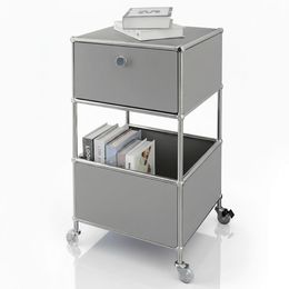 Floordirekt Regal Concept Epure Mk-139, Grau, Metall, 40x75x40 cm, stehend, Wohnzimmer, Regale, B&uuml;cherregale