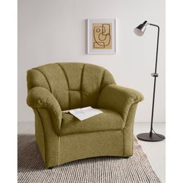 DOMO collection Sessel &raquo;Papenburg zeitlose R&uuml;ckensteppung, elegante Armlehne&laquo; in gro&szlig;er Farbvielfalt gr&uuml;n Struktur ( 90% Polyester, 10% Polyacryl);