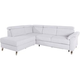 Sit & More sit&more Ecksofa &raquo;Arngast L-Form&laquo; inklusive Kopfteilverstellung und Federkern silber B/H/T: 245cm x 84cm x 194cm, Struktur, Ottomane links,mit 