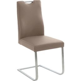 K+w Komfort & Wohnen K+W Komfort & Wohnen Freischwinger &raquo;6194&laquo; () mit praktischem Griff oben am R&uuml;cken, Gestell aus Edelstahl grau B/H/T: 47cm x 100cm x 61cm, Leder 