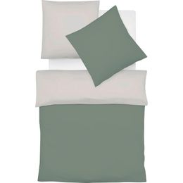 Fleuresse Wendebettw&auml;sche &raquo;Provence W&laquo; 3 Stk. 50% Baumwolle, 50% Leinen, in Gr. 135x200, 155x220, 200x200cm gr&uuml;n Halbleinen, Obermaterial: 50% 