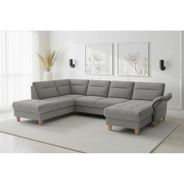 Sit & More sit&more Wohnlandschaft &raquo;Pamela U-Form, B: 292 cm, optional Schlaffunktion & Armteilverstellung&laquo; mit Federkern grau 100% Polyester B/H/T: 292cm x 90cm