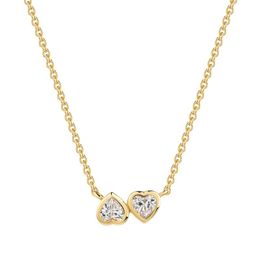 Firetti Damen Kette mit Anh&auml;nger &raquo;Schmuck Geschenk Silber 925 Halsschmuck Halskette Ankerkette Herz&laquo; mit Zirkonia (synth.) Silber 925 (Sterlingsilber)