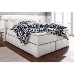 Home Affaire Boxspringbett &raquo;Chelles&laquo; inkl. Kaltschaumtopper, in 5 Breiten und 3 Matratzenarten beige Samtoptik (100% Polyester);Bezug der 