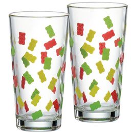 Ritzenhoff & Breker Gl&auml;ser-Set &raquo;HARIBO Allover, 380 ml&laquo; sp&uuml;lmaschinengeeignet bunt Glas &Oslash; 8cm x 14,5cm, 380ml, 2 Stk.