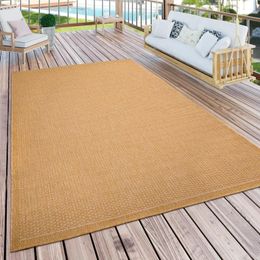 Paco Home Teppich &raquo;Timber 125&laquo; rechteckig 4 mm H&ouml;he Flachgewebe, Sisal Optik, auch als L&auml;ufer, In- und Outdoor geeignet gelb Polypropylen B : 160cm 1 Stk., 4mm,