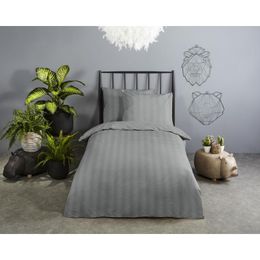 Descanso Babybettw&auml;sche &raquo;Hotel Sevilla&laquo; 2 Satin, Rei&szlig;verschluss, Wende, Luxe, Streifen, uni Satin, Obermaterial: 100% Baumwolle B/L: 120cm x 150cm, 1 Stk., 1 