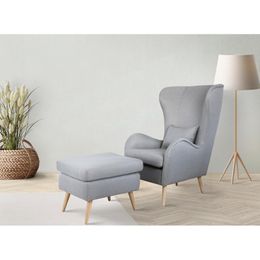 Home Affaire Polstergarnitur &raquo;Charles&laquo; gro&szlig; und gem&uuml;tlich im moderner Optik grau 100% Polyester B/H/T: 78cm x 118cm x 152cm, Struktur grob
