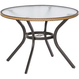 Merxx Gartentisch &raquo;Ravenna&laquo; 100 cm Durchmesser beige B/H/T: 90cm x 73,5cm x 46cm