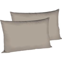 Fleuresse Kissenbez&uuml;ge &raquo;Colours&laquo; edler, b&uuml;gelfreier Interlock-Jersey aus 100% Baumwolle grau Interlock-Jersey, Obermaterial: 100% Baumwolle B/L: 40cm 