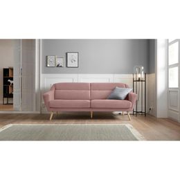 OTTO home 3-Sitzer &raquo;Bille&laquo; mit Naht im R&uuml;ckenkissen und Eiche-Beinen, Design by Morten Georgsen rosa Struktur (100% Polyester);Struktur fein (100% 