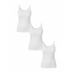 Maxte Unterhemd 'COTTON LACE Tanktop Frauen 3er Pack' Damen Gr&ouml;&szlig;e XL wei&szlig;