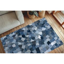 Obsession Teppich &raquo;My Denim Pocket 465&laquo; rechteckig 8 mm H&ouml;he blau Baumwolle B : 160cm 1 Stk., 8mm, L: 230cm