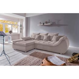 Home Affaire Ecksofa &raquo;Imola, bequem, aktuelle Steppung im Sitz, L-Form, Breite 270cm&laquo; wahlweise mit Bettfunktion braun Microfaser PRIMABELLE (100% 