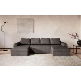 COTTA Wohnlandschaft &raquo;Drift U-Form Recamiere, Breite 327 cm&laquo; optional auch mit Schlaffunktion, Wellenunterfederung grau 96% POLYESTER (PES) 4% 