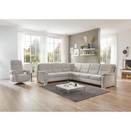 Die PlanBar Ecksofa &raquo;PP-HS10002&laquo; wahlweise mit Kopfteilverstellung, Schlaffunktion und Stauraum 100% Polyester B/H/T: 303cm x 92cm x 245cm, 