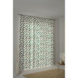 Adam Vorhang &raquo;Dots&laquo; Kr&auml;uselband 1 Stk. tlg. aus Leinen und Bio-Baumwolle gr&uuml;n Jacquard, Baumwolle (Bio-Baumwolle), Leinen 175cm, Kr&auml;uselband, 145cm