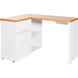 Jahnke Eckschreibtisch &raquo;CU-LIBRE 125 E&laquo; wechselseitig montierbar braun B/H/T: 117cm x 76,2cm x 45cm