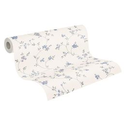 A.S. Cr&eacute;ation Vliestapete &raquo;Landhaustapete mit Bl&uuml;mchen&laquo; gemustert matt neutral leicht strukturiert Tapete Floral Blumenranke Tapeten Wohnzimmer Schlafzimmer K&uuml;che 