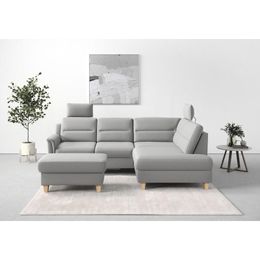 Sit & More sit&more Ecksofa &raquo;Far&ouml; L-Form&laquo; inklusive Federkern, wahlweise mit Schlaffunktion und Bettkasten grau B/H/T: 251cm x 90cm x 187cm, Luxus-Microfaser 