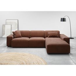 Home Affaire Ecksofa &raquo;Glimminge auch in Breitcord, Feincord, Boucl&eacute; + Easy care-Bezug&laquo; L-Form, Breite 294, Zierkissen braun 12% Polyaxryl, 88% 
