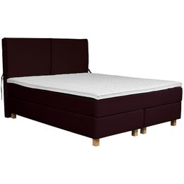 Home Affaire Boxspringbett &raquo;Nele&laquo; inkl. Topper im schlichtem Design lila Struktur fein (100% Polyester);Samtvelours (100% Polyester) Samtvelours mit 